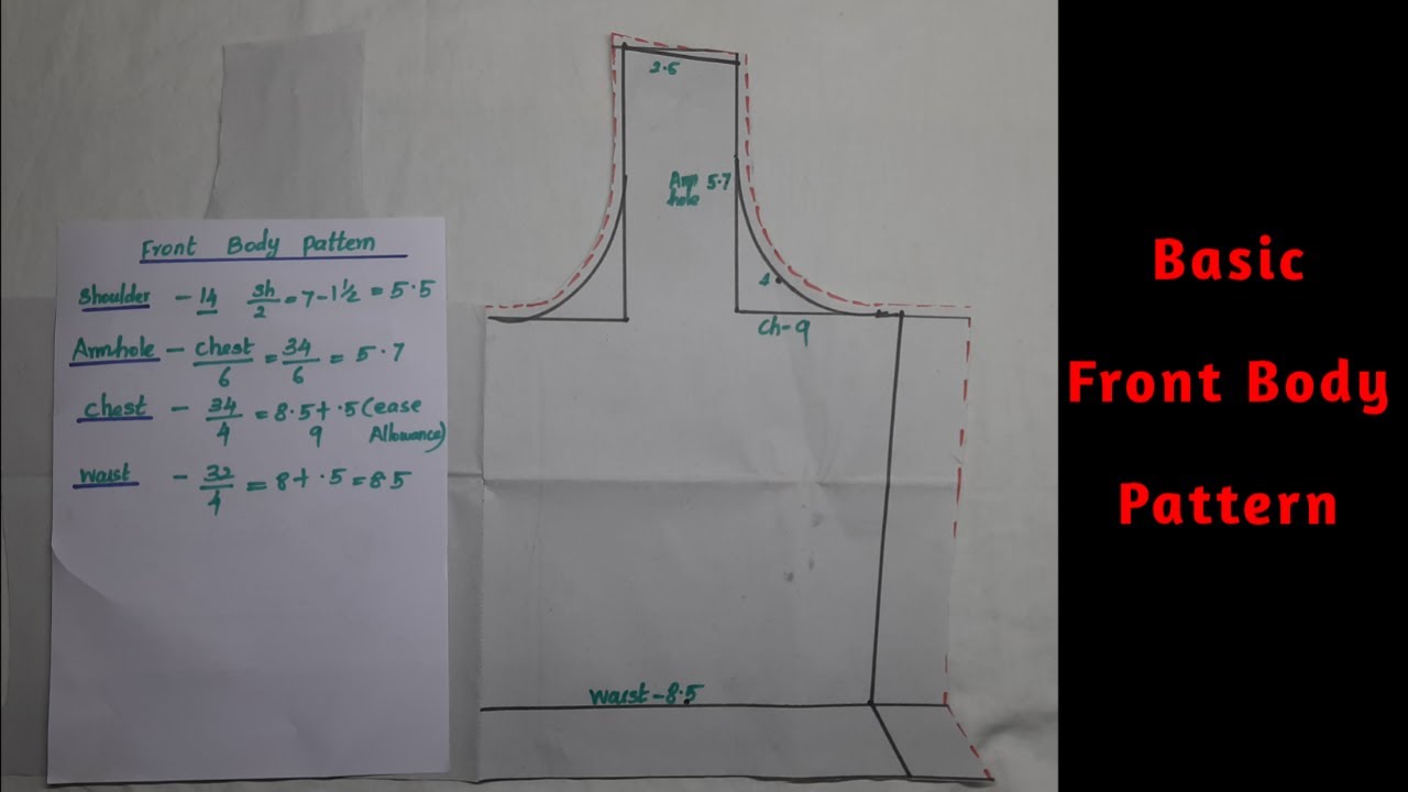 Correct procedure for front body pattern making - YouTube