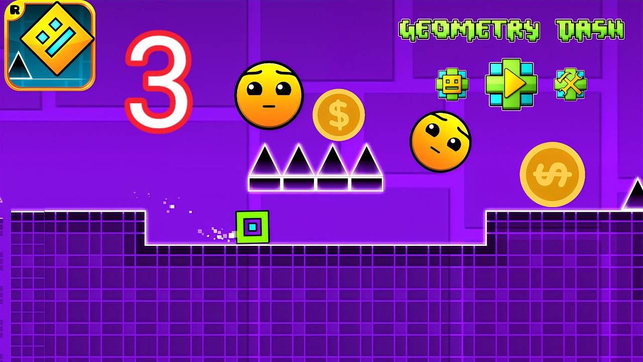 🎮 Geometry Dash Level 3 – Full Walkthrough ( Polargeist) 🔥 | No Death ...
