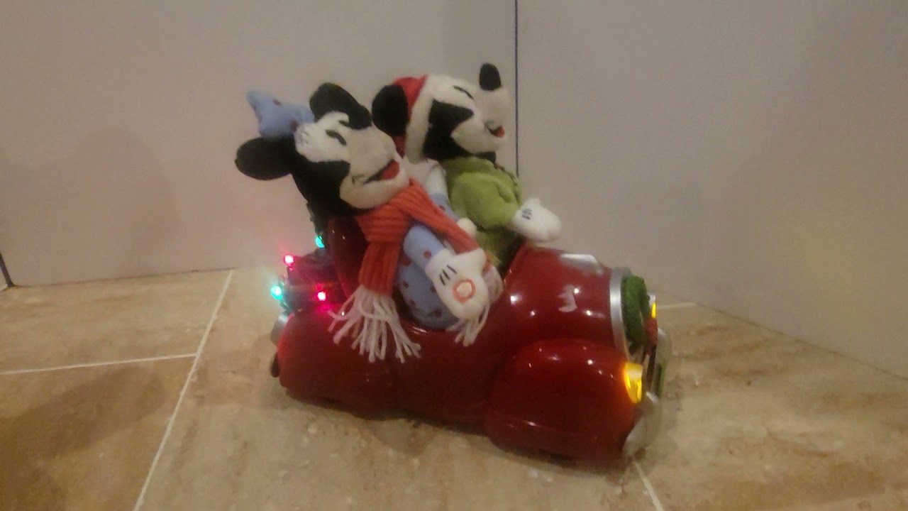 Disney Gemmy Mickey and Minnie Driving Red Convertible Car - YouTube