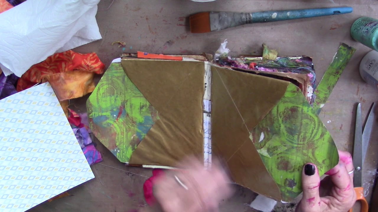 Two Pockets and Lots of Texture...Altered Book - YouTube