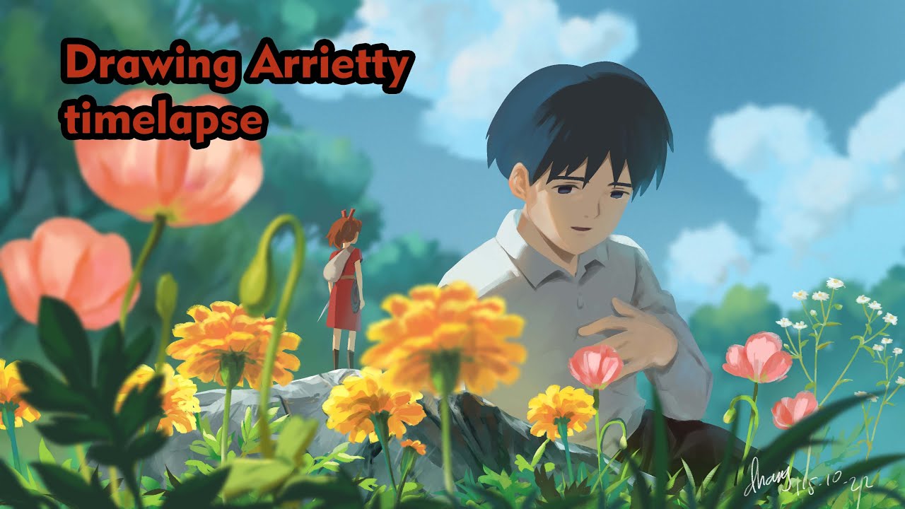 drawing Arrietty timelapse - YouTube