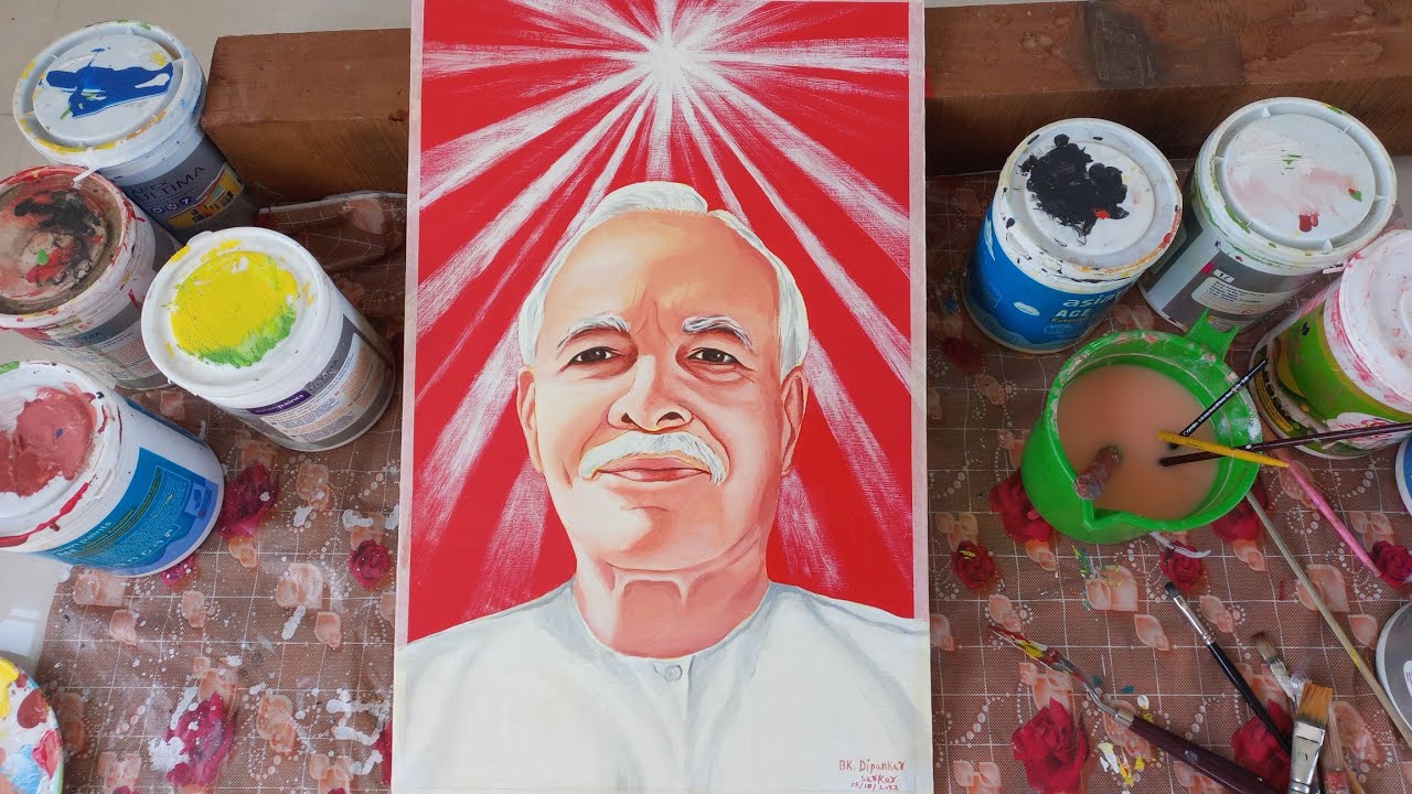 Brahma baba painting - Brahma kumaris- om shanti - YouTube