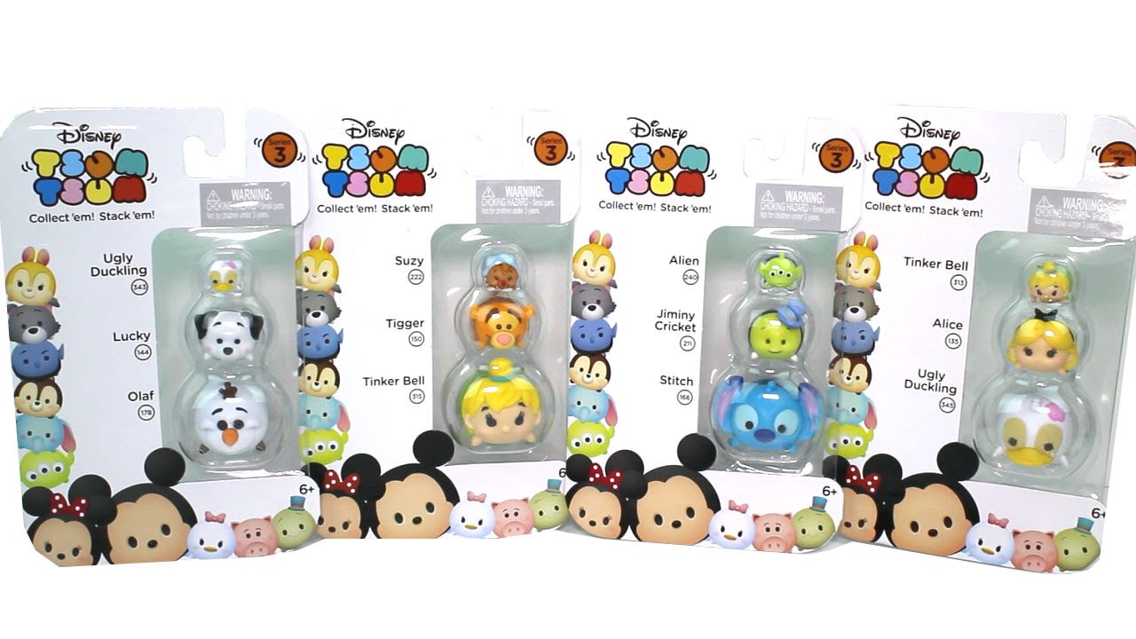 Disney Tsum Tsum Vinyl Figure Series 3 Small 3 Packs Unboxing - YouTube