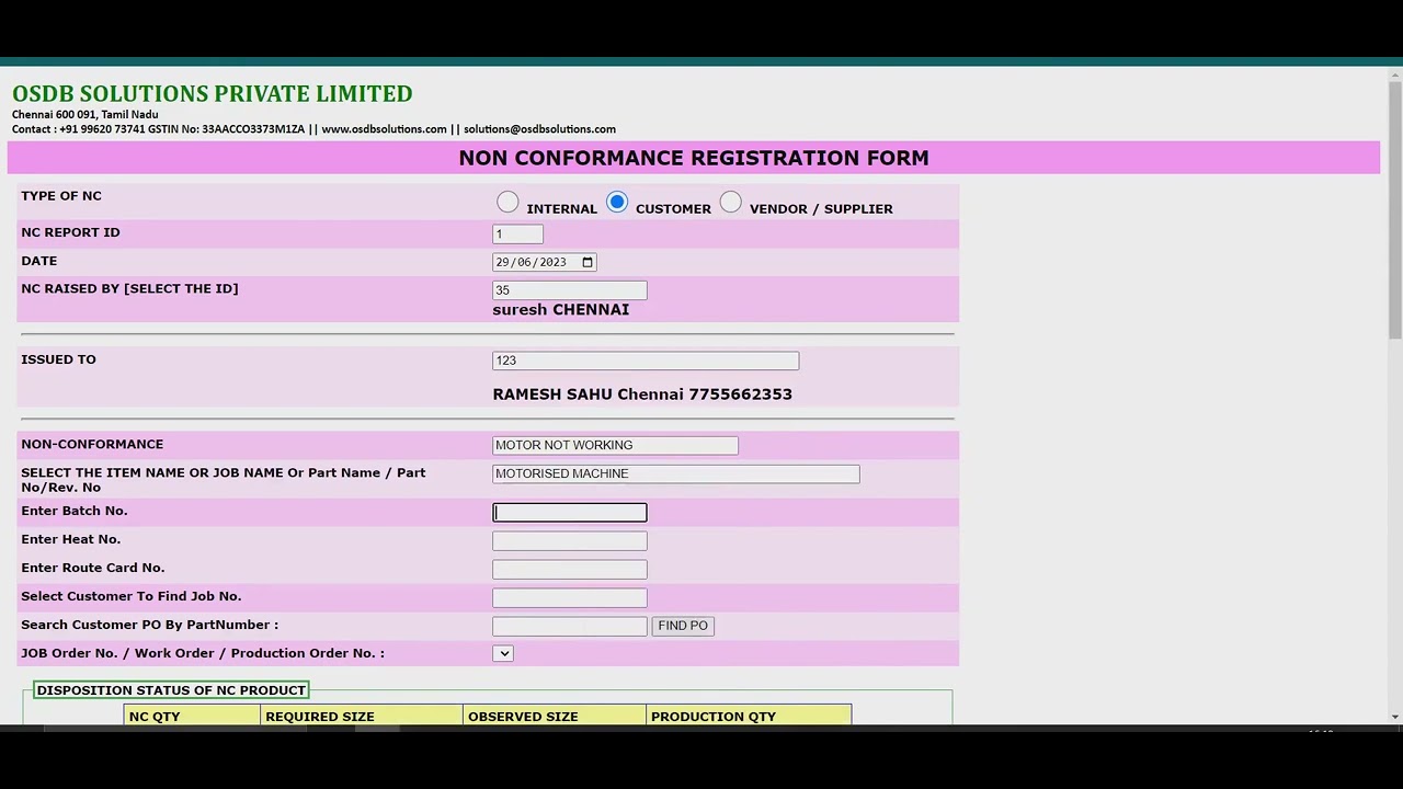 Registration of NON CONFORMANCE Is Very Simple In simpliRP ERP For MSME ERP SME ERP - YouTube