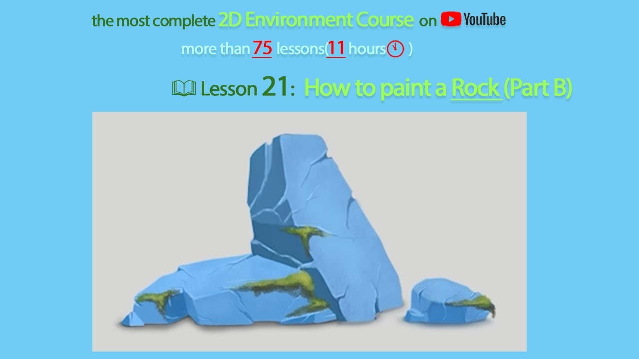 2D Game Art Tutorial 21(How to paint a Rock B) - YouTube