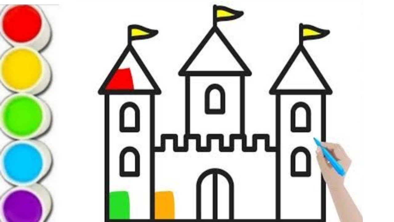 How to draw Temple, drawing and colouring,step by step,easy drawing for ...