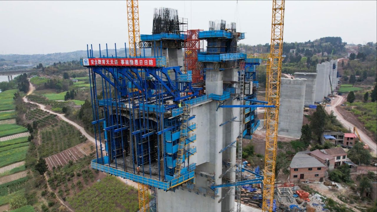 Concrete rigid frame cable-stayed bridge-Tuojiang Mega Bridge - YouTube