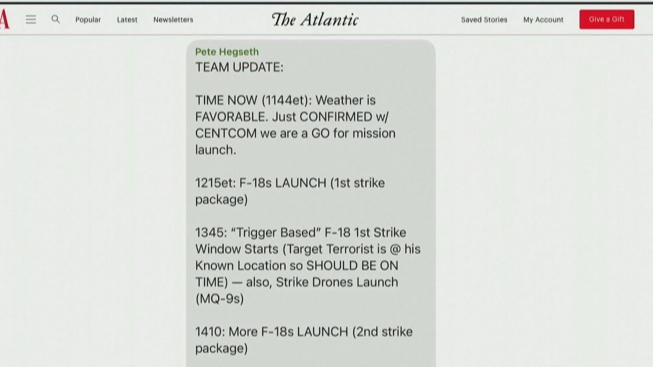 The Atlantic releases the entire Signal chat showing Hegseth's detailed ...