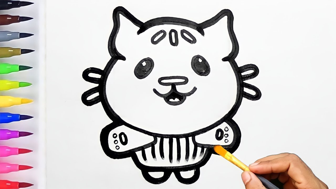 Gabby's Dollhouse Cakey Cat Drawing & Coloring for kids and Toddlers ...