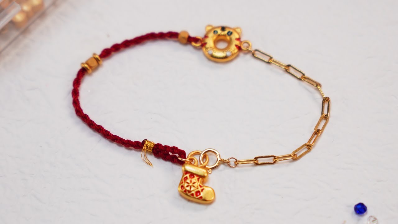 Vintage Red Patchwork Bracelet || Friendship Bracelet || Fashion DIY - YouTube