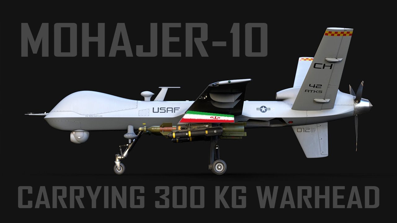 Iran Unveiled a New Armed Drone 'Mohajer-10' Carrying 300 Kg Warhead ...
