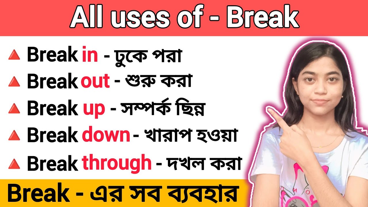 All Uses of Break || Break - এর সব ব্যবহার || Advance English phrases ...
