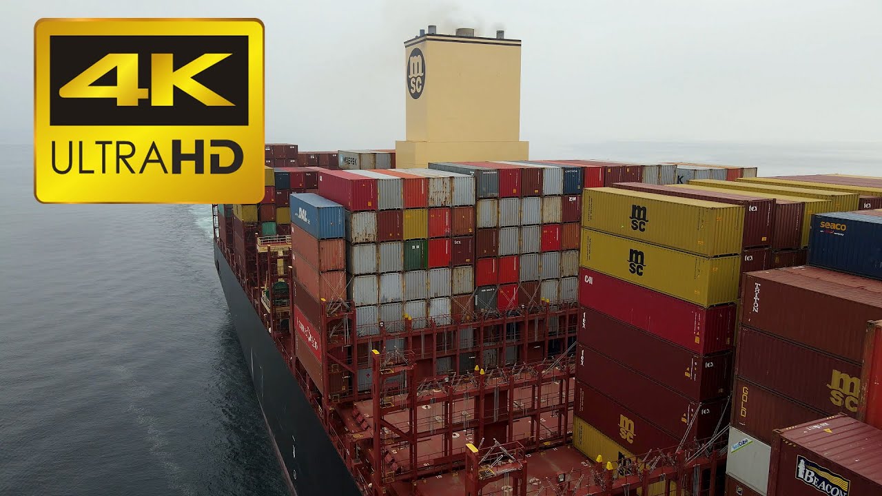 4K UHD - Container ships - YouTube