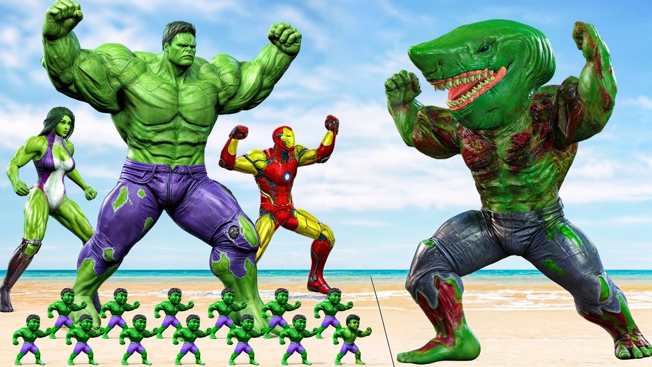 Recuse Team HULK Family Vs SHARK HULK, JOKER: Who Is The King Of Super ...