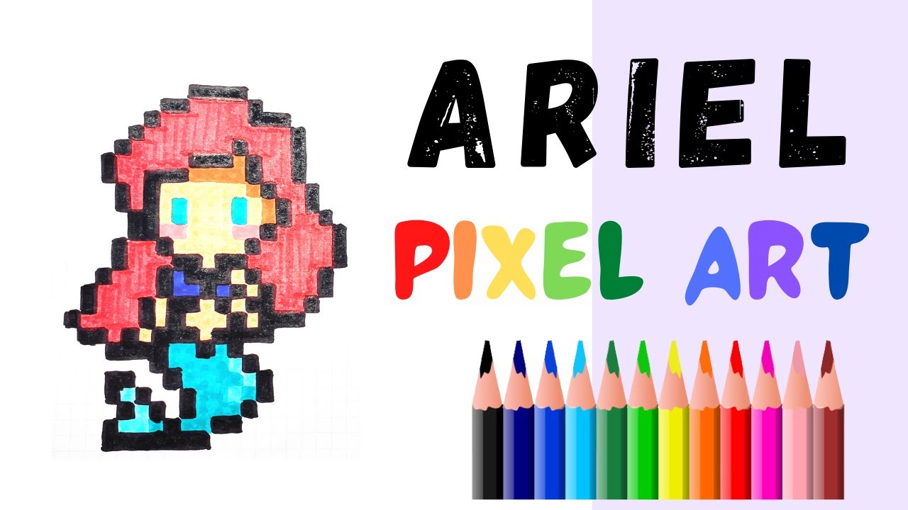 How to Draw ARIEL! - Hand Drawn Pixel Art - YouTube