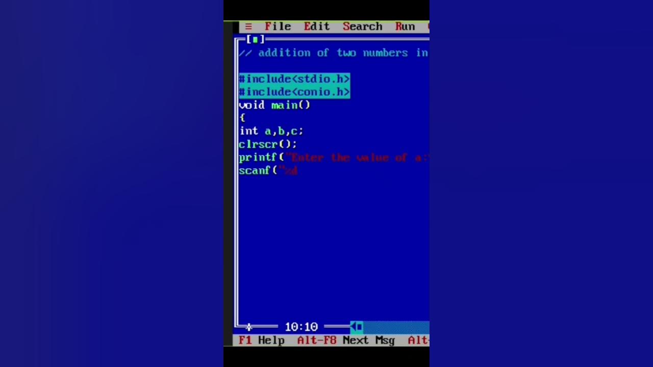 Addition of two numbers in C programming language. #computerscience #programminglanguage #shorts ...