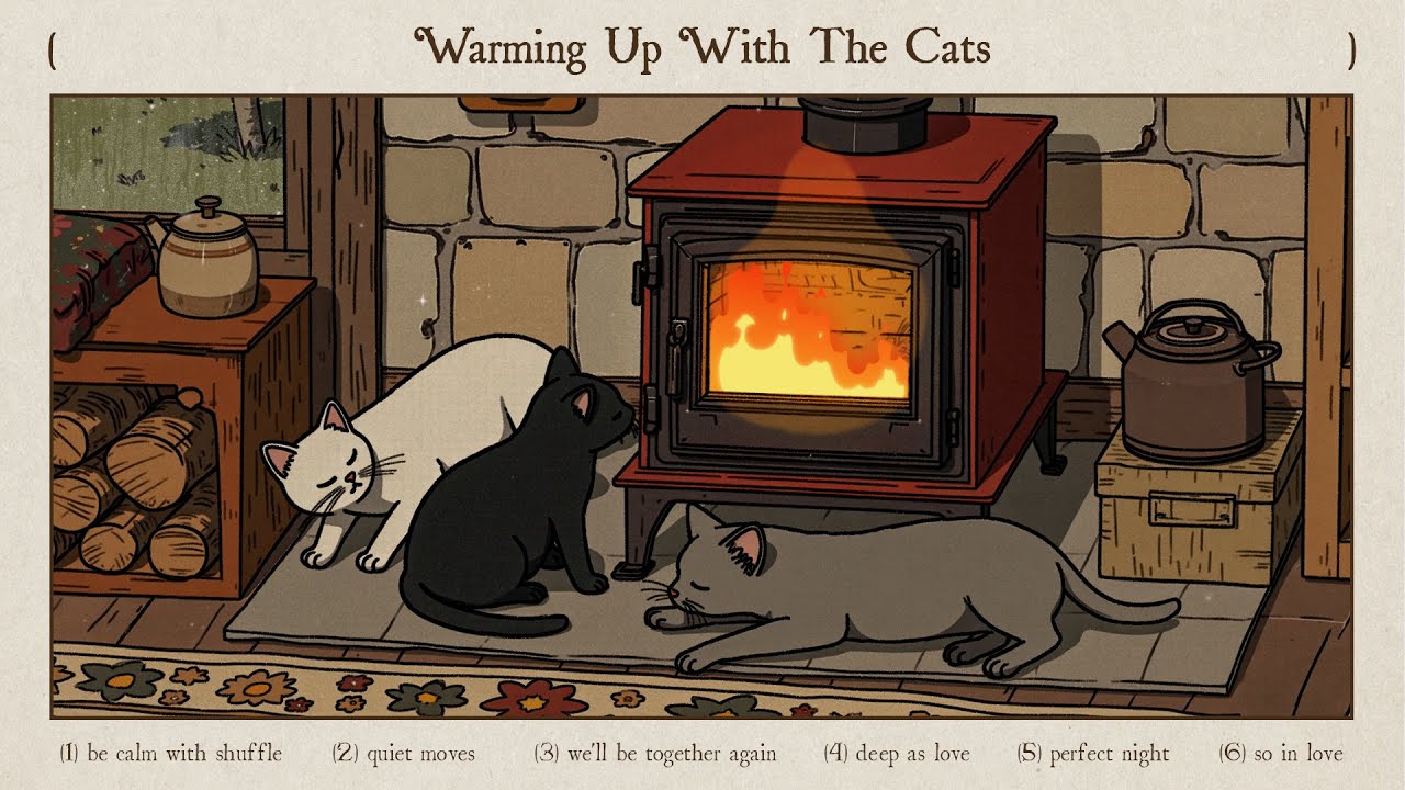 coming home in the pouring rain, warming up with the cats - YouTube