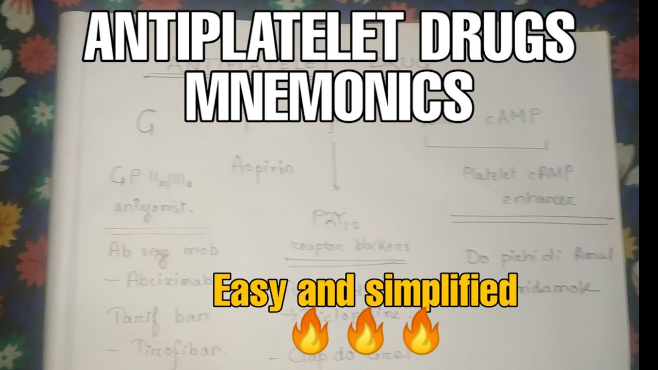 Antiplatelet drug classification mnemonic -Easy and simplified - YouTube