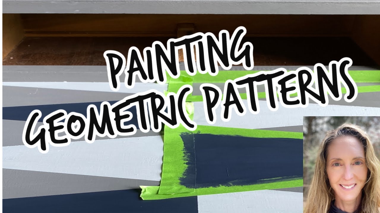 How to add geometric patterns to your chalk painted furniture - YouTube