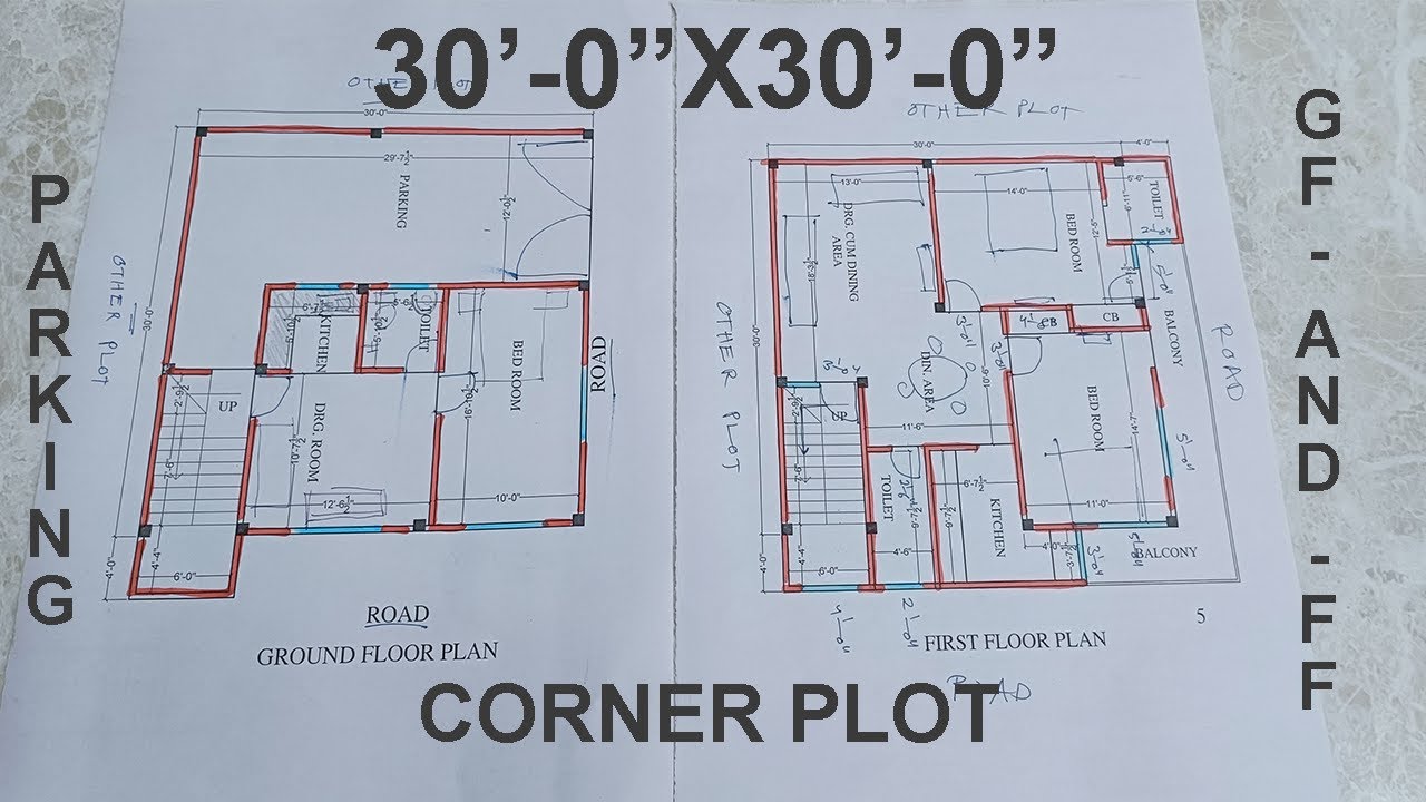 30 x 30 house plan II 30 x 30 ghar ka naksha II 900 sqft house plan ...