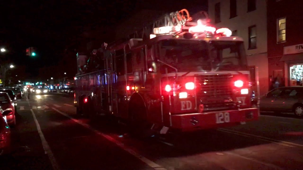 FDNY - Engine 258 and Ladder 128 Responding to Falling Debris - YouTube