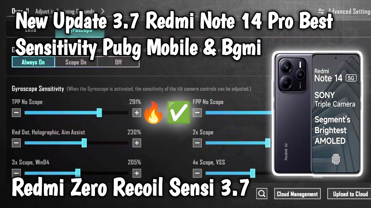 New Update 3.7 Redmi Note 14 Pro Best Sensitivity Pubg Mobile & Bgmi ...