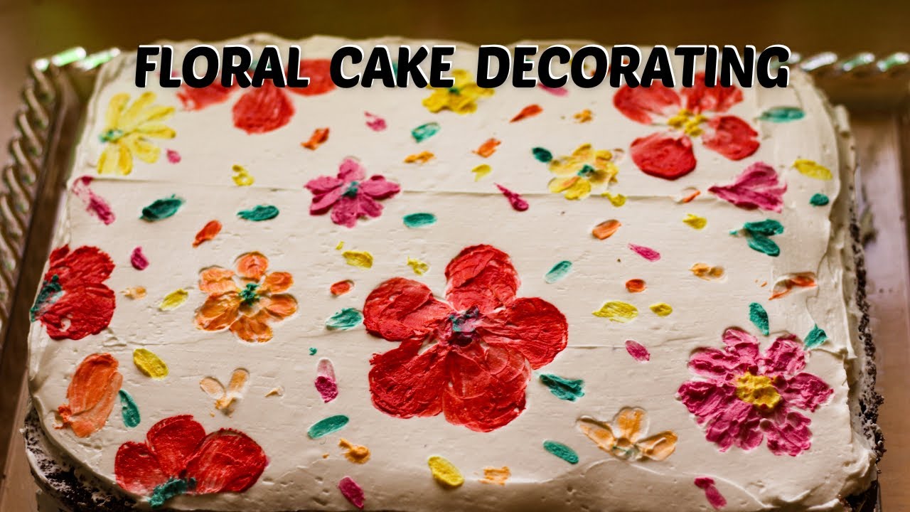 Floral cake decorating tutorial for begginers - YouTube