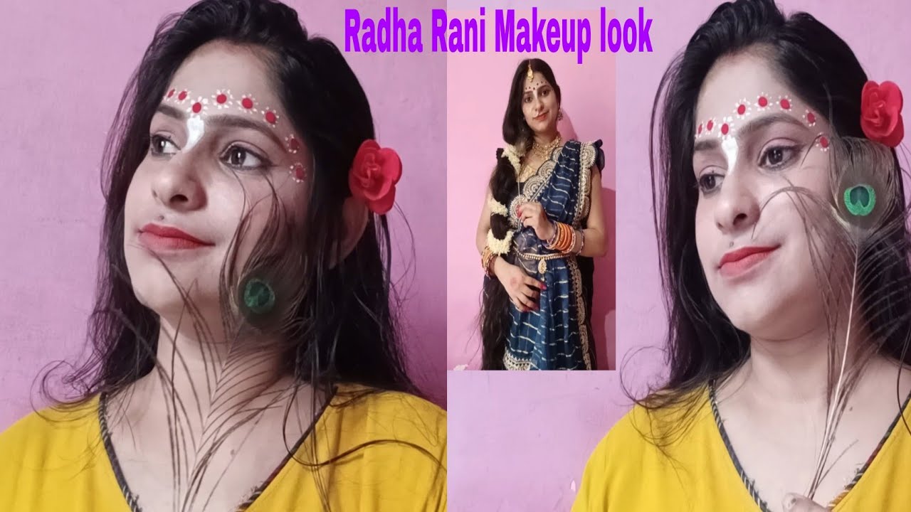 Radha Rani Makeup look|recreate Radha full mekeup look for beginners ...