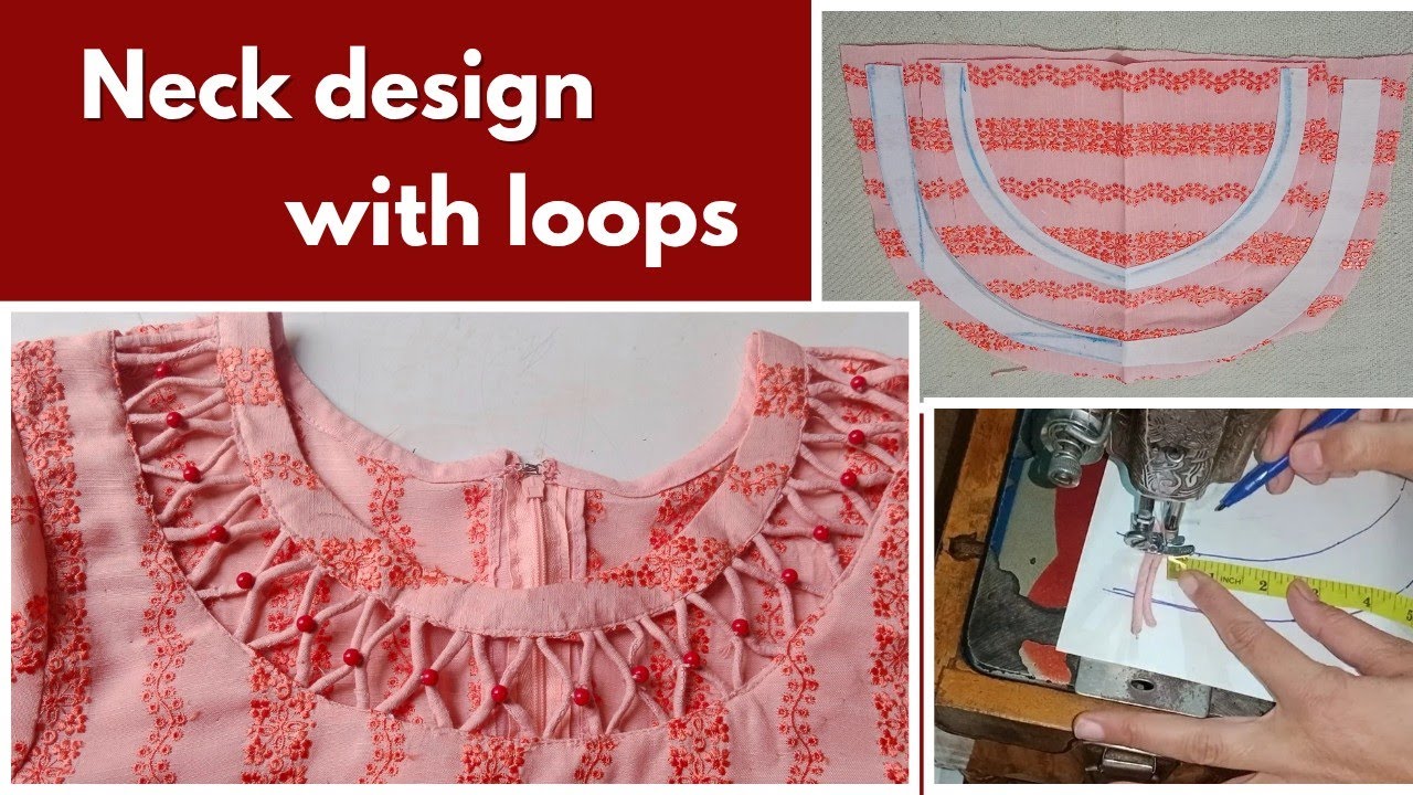 Dori Loops neck design| Beautiful Neck Design with Dori and pearl ...