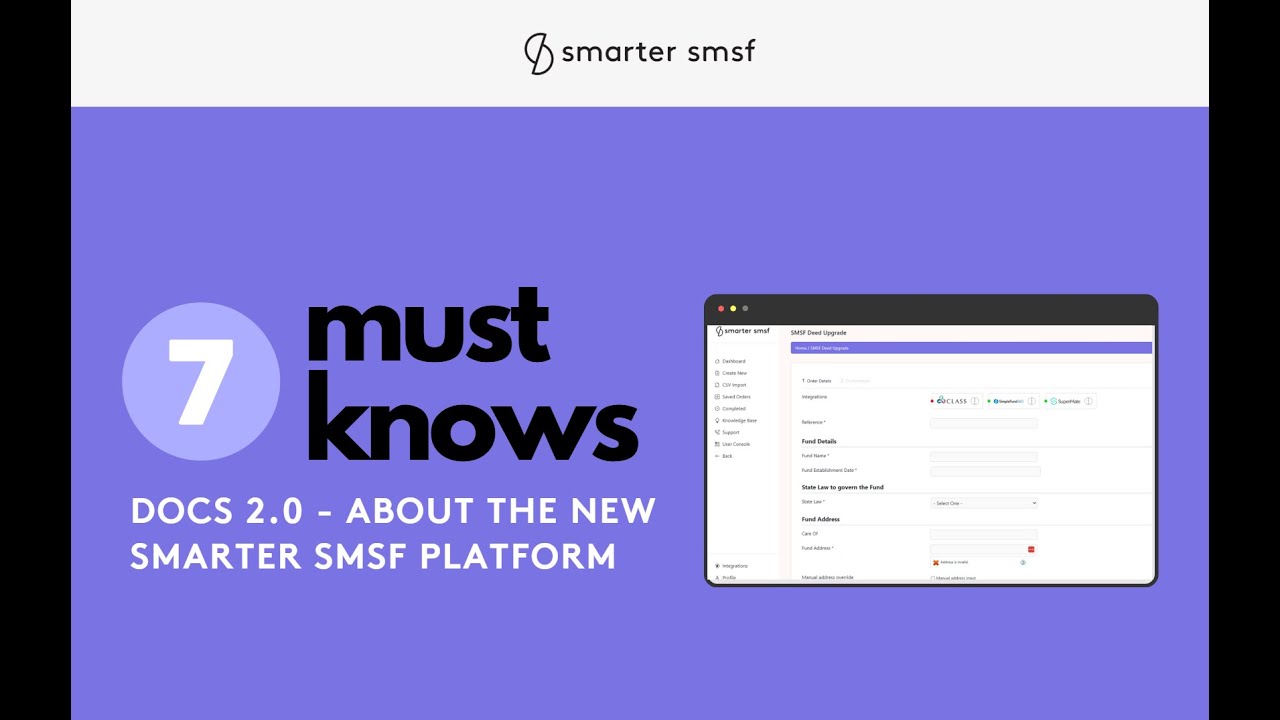 Webinar - 7 must knows about the new Smarter SMSF platform - YouTube