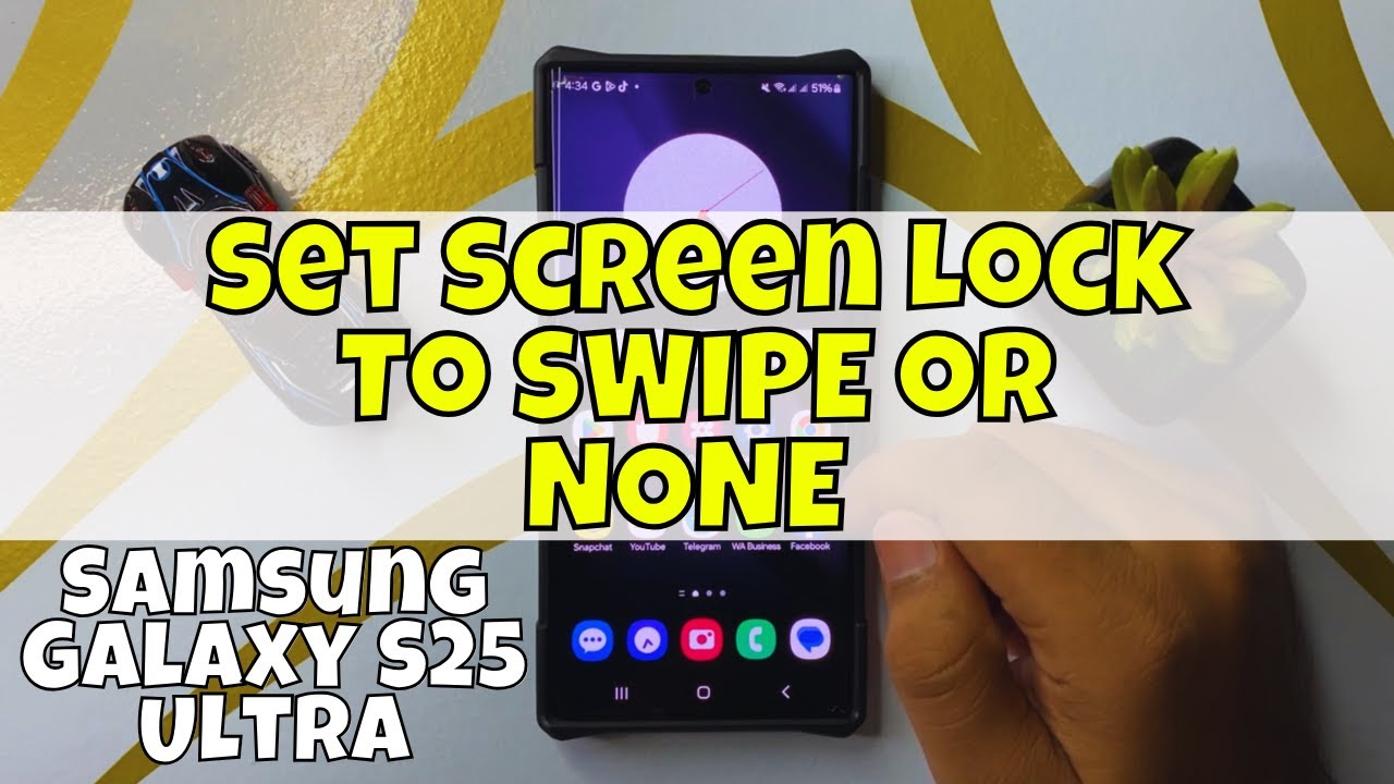How to Set Screen Lock To SWIPE or NONE Samsung Galaxy S25 Ultra - YouTube