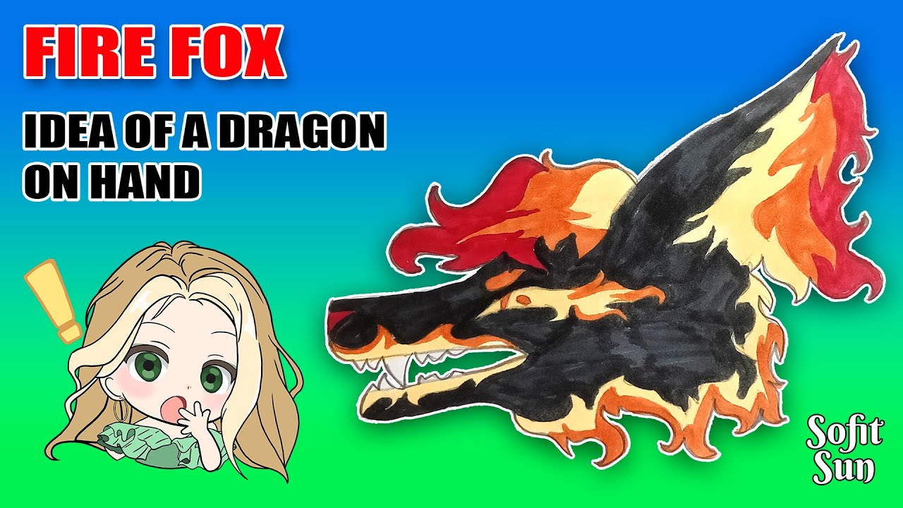"Fire Fox" How to draw an idea for a paper dragon. DIY Sofit PaperCraft ...