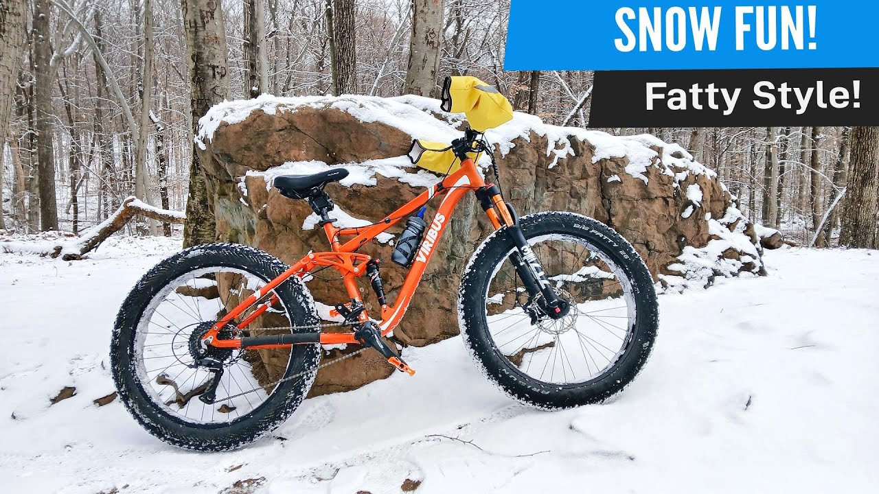 Fat biking FUN snow riding with the Viribus upgraded bike - YouTube