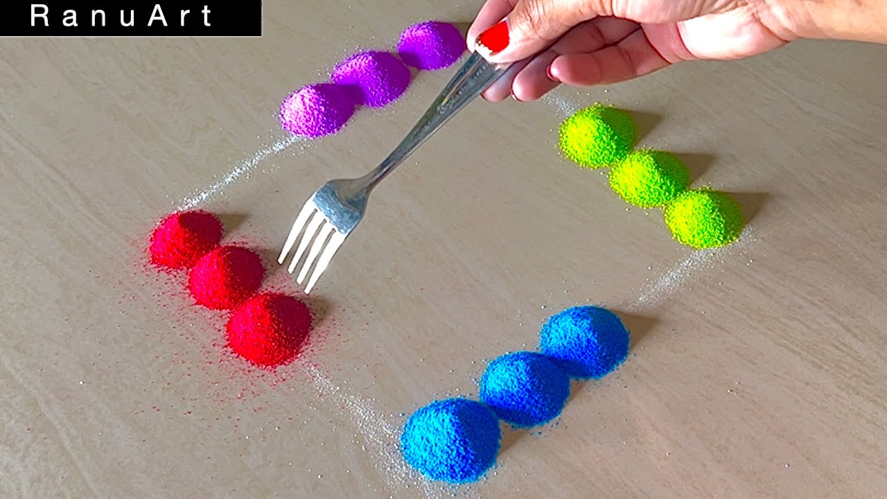 2 Simple Festival Rangoli |Easy Rangoli |Daily Rangoli |Rangoli colors ...