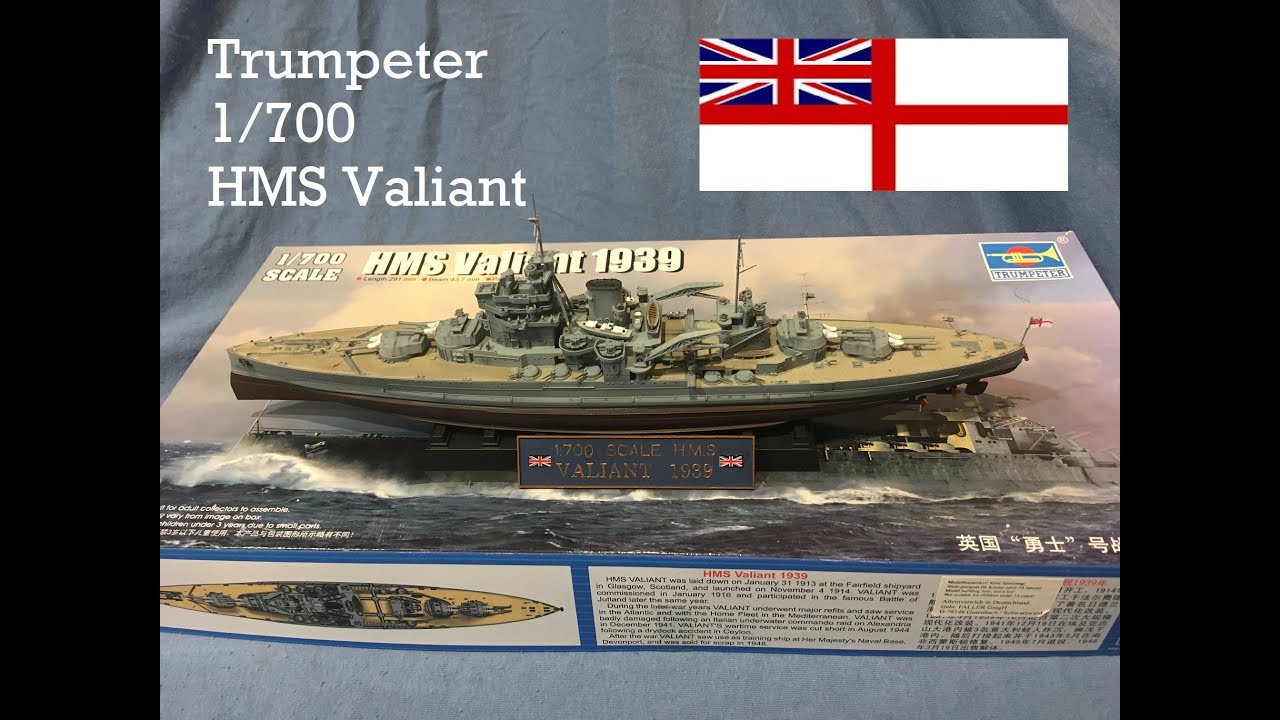 Trumpeter Battleship HMS Valiant 1/700: Assembly, Painting - YouTube