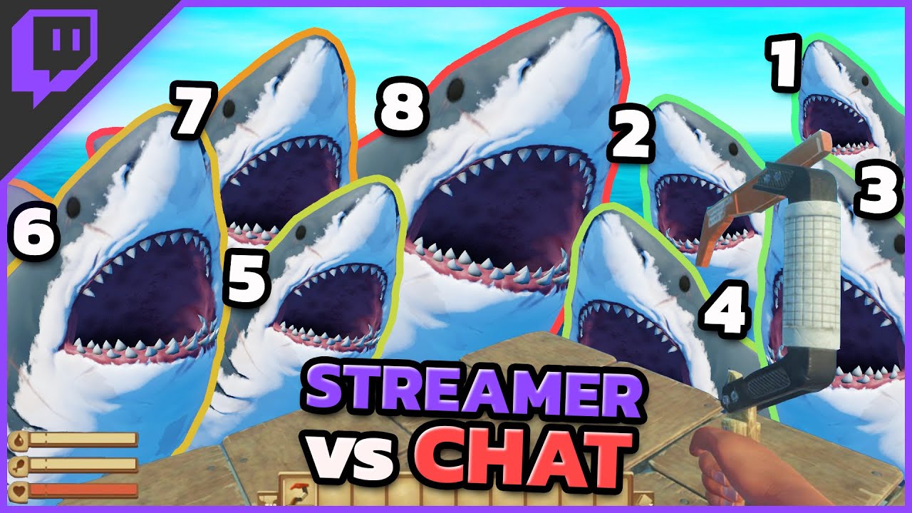 CI DIFENDIAMO DA 8 SQUALI - STREAMER vs CHAT - RAFT ITA ep #2 - YouTube