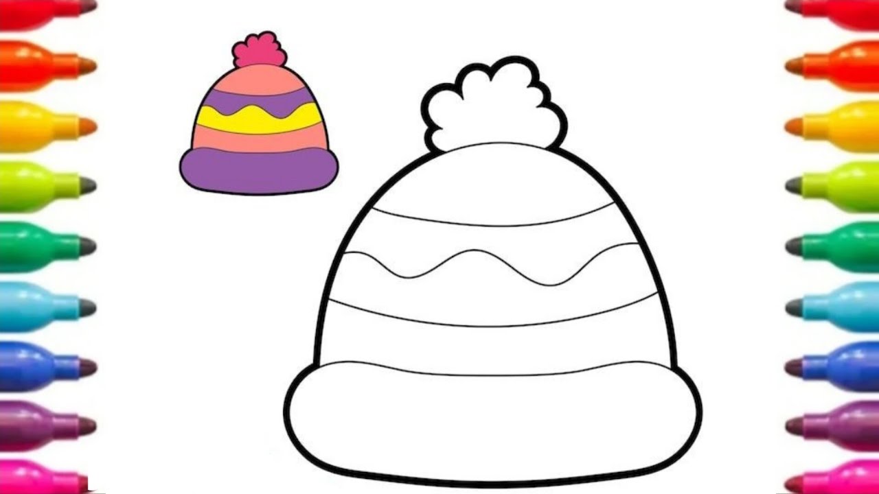 leatn how to draw winter cap | drawing and colouring for toddlers and ...