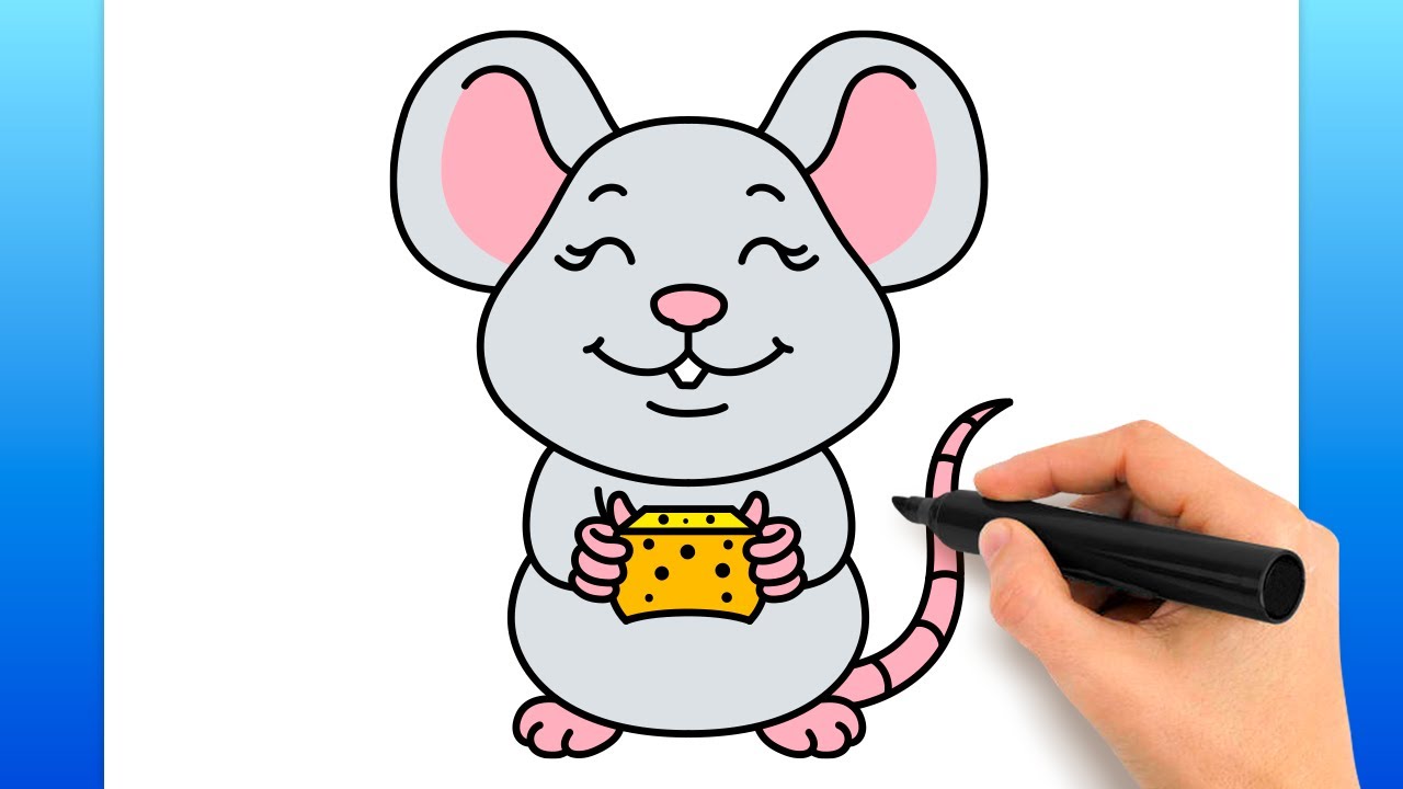 How To Draw A Mouse (Easy Drawing Tutorial) - YouTube