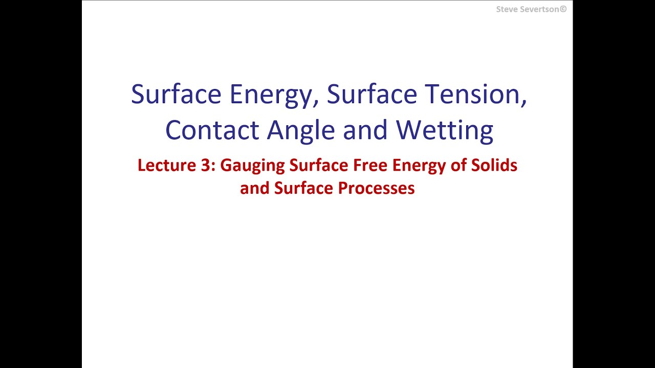 Lecture 14: Gauging Surface Free Energy of Solids and Surface Processes ...
