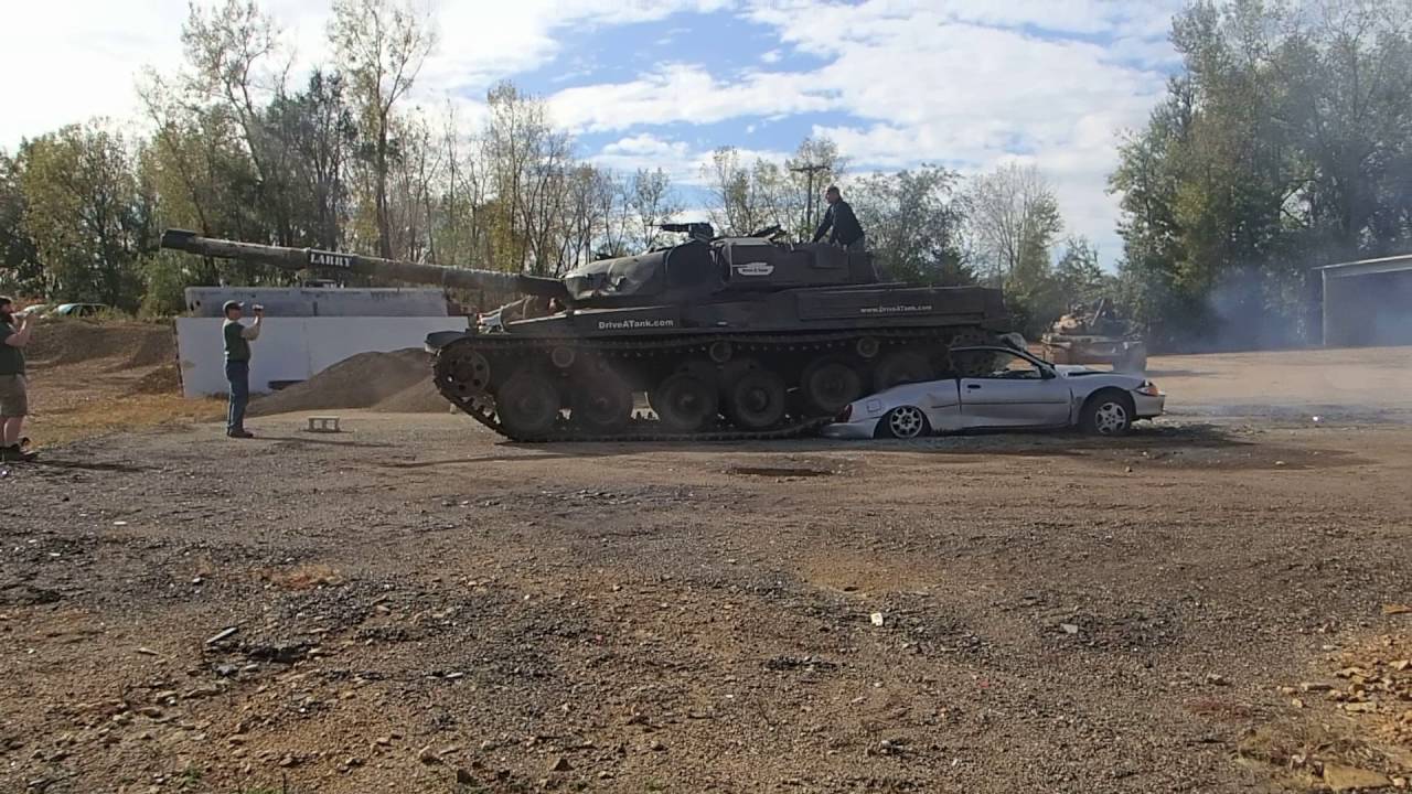 Drive-A-Tank Fun - Car Crushed Under Tank - YouTube