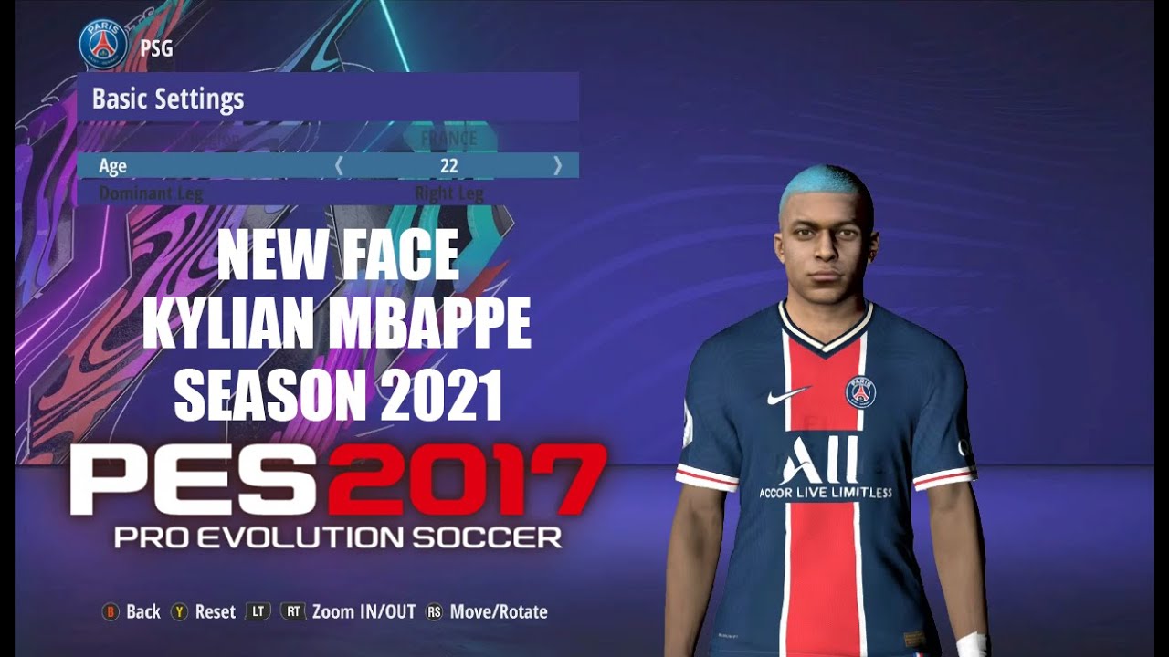 pes 2017 new face kylian mbappe 2021 || wajah terbaru kylian mbappe ...