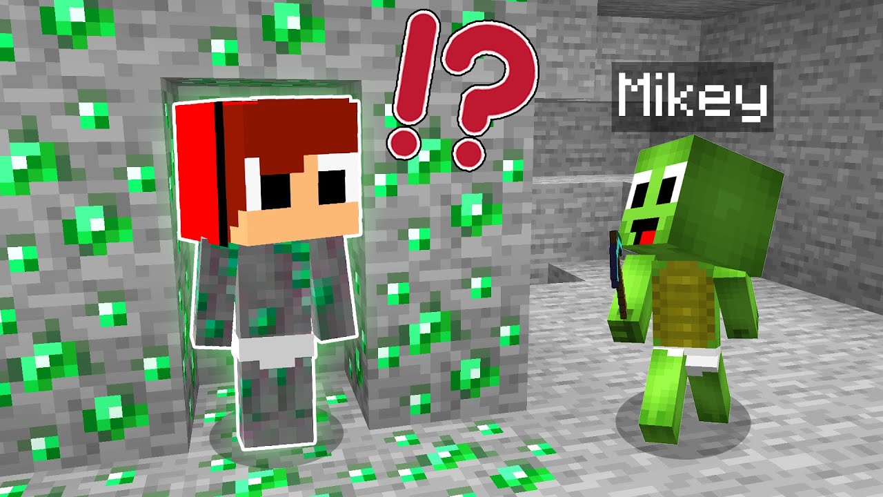 JJ Pranked Mikey as Emerald In Minecraft Baby JJ and Mikey challenge (Maizen Mizen Mazien) - YouTube