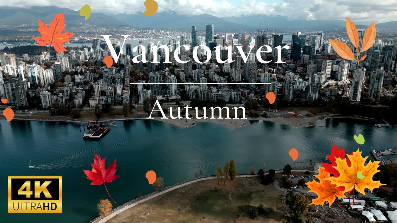 Vancouver Autumn 4k Aerial Nature, Beaches, Soft House Music - YouTube