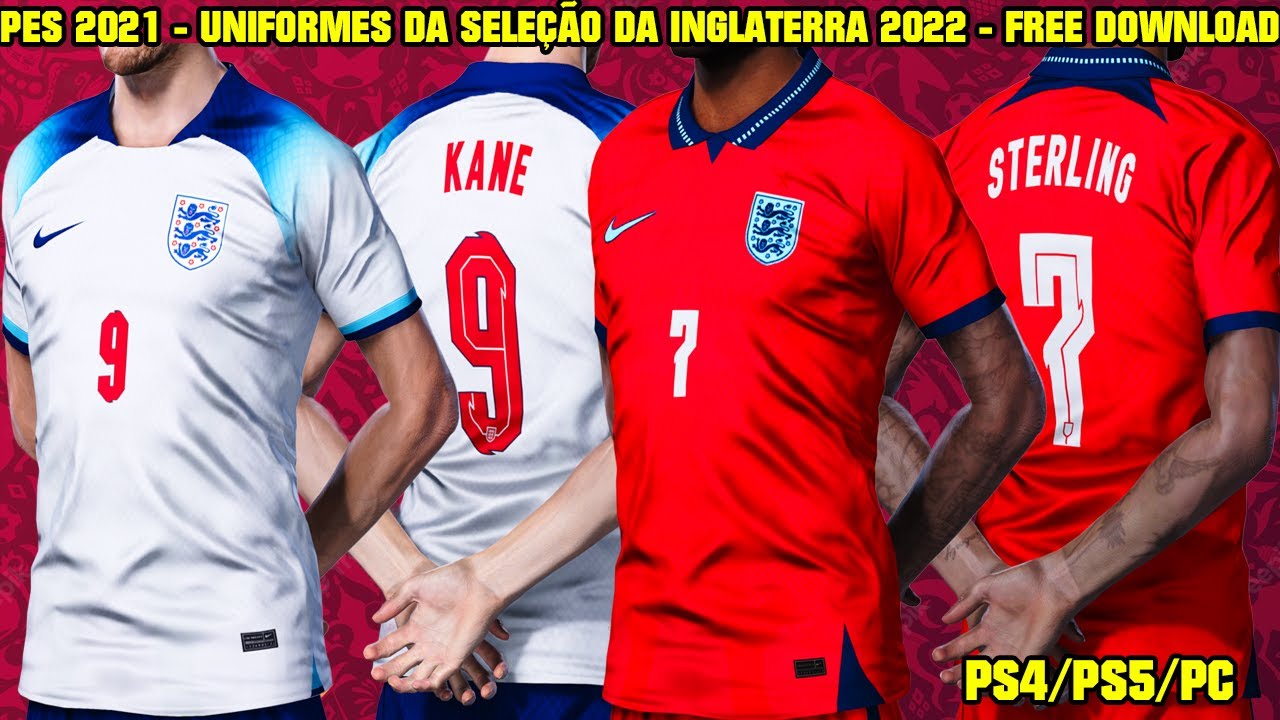 PES 2021 - NOVOS UNIFORMES DA SELEÇÃO DA INGLATERRA 2022 [ ENGLAND ...