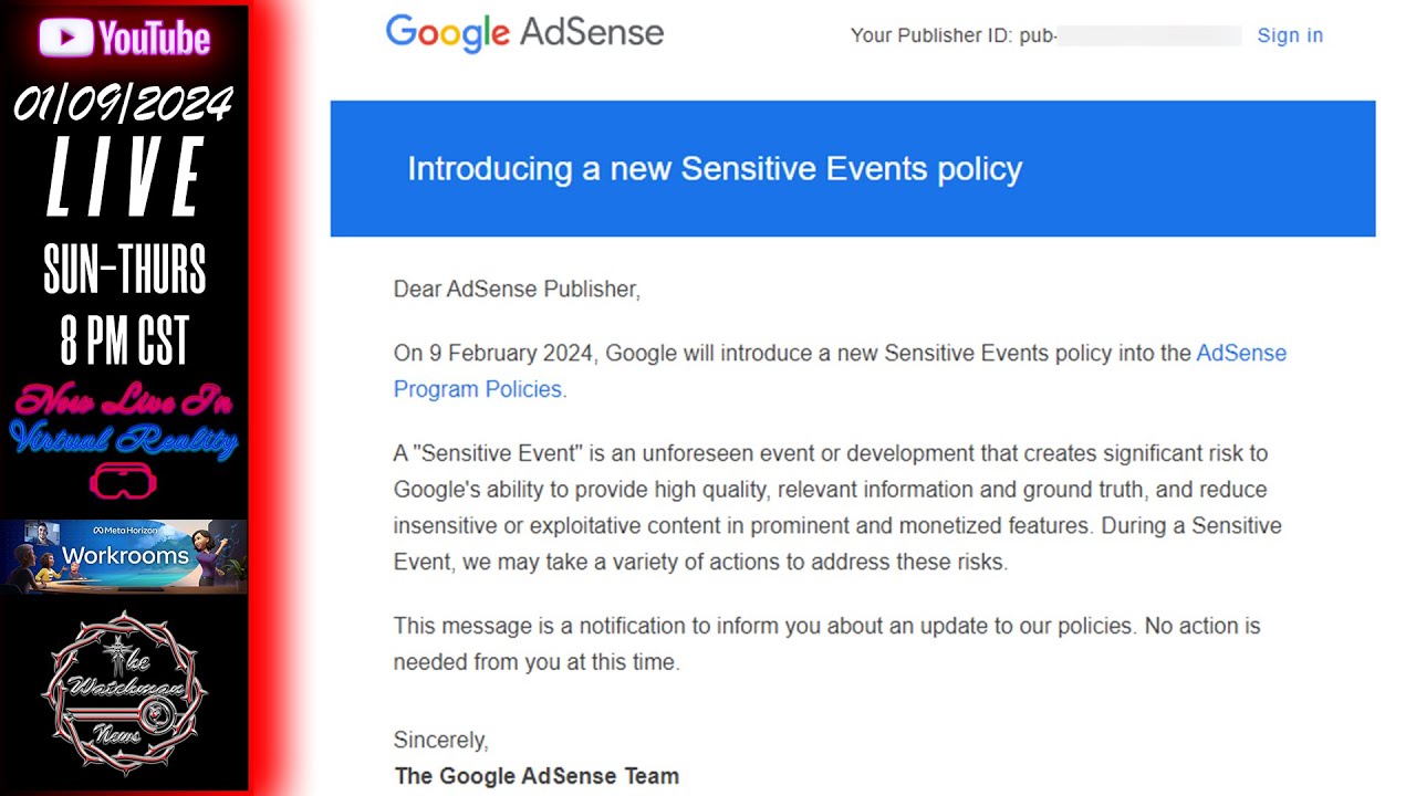 The Watchman News - Heads Up Content Creators - Google AdSense ...