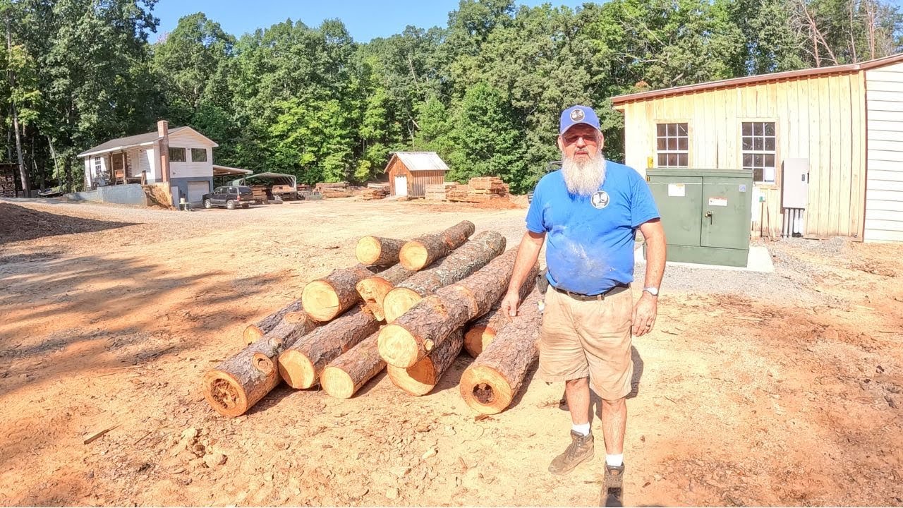 Sawmilling Pine for the local Church we previously sawmilled for! - YouTube