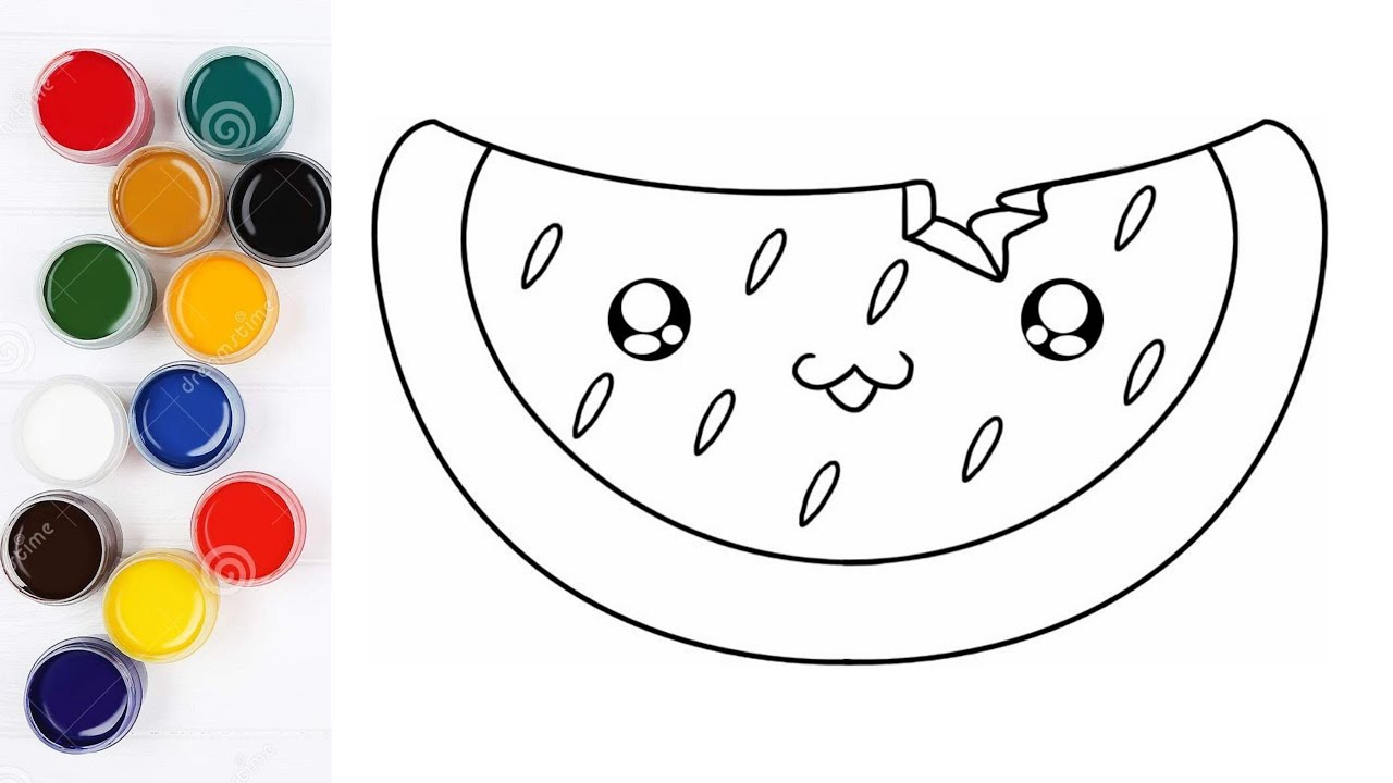 How to Drow A Watermelon | Learn Shapes, Colors For Toddlers | Magic ...