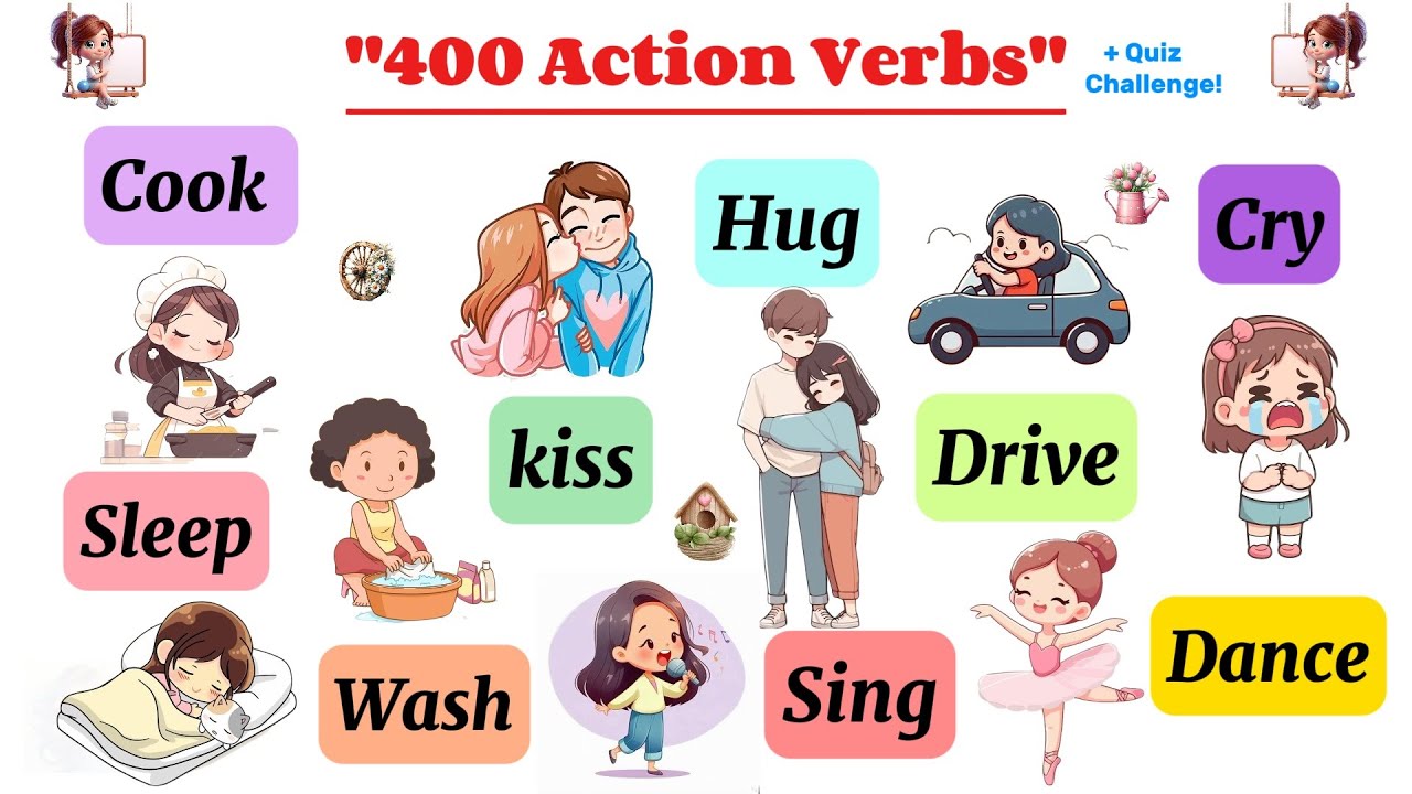 400 Action Verbs | Common Action Verbs | Learn English with Pictures ...