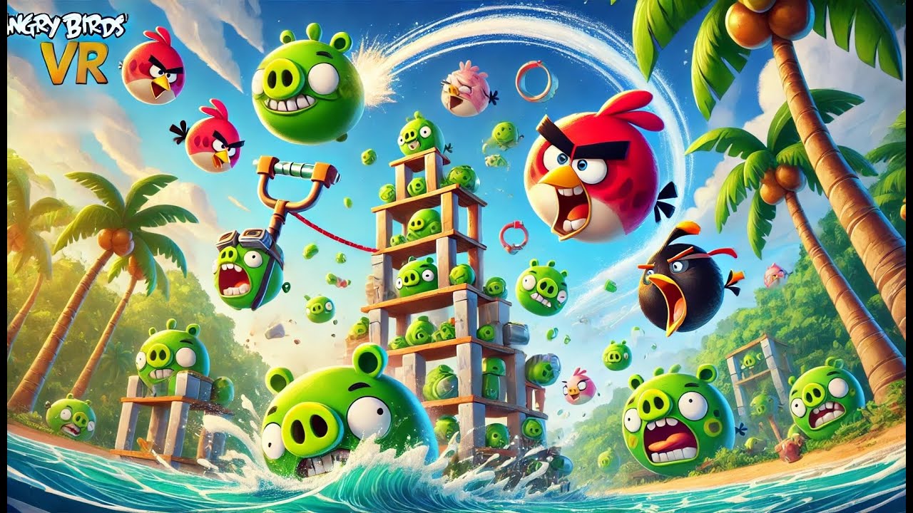 Angry Birds VR: Isle of Pigs Gameplay | Slingshot Action in Virtual ...