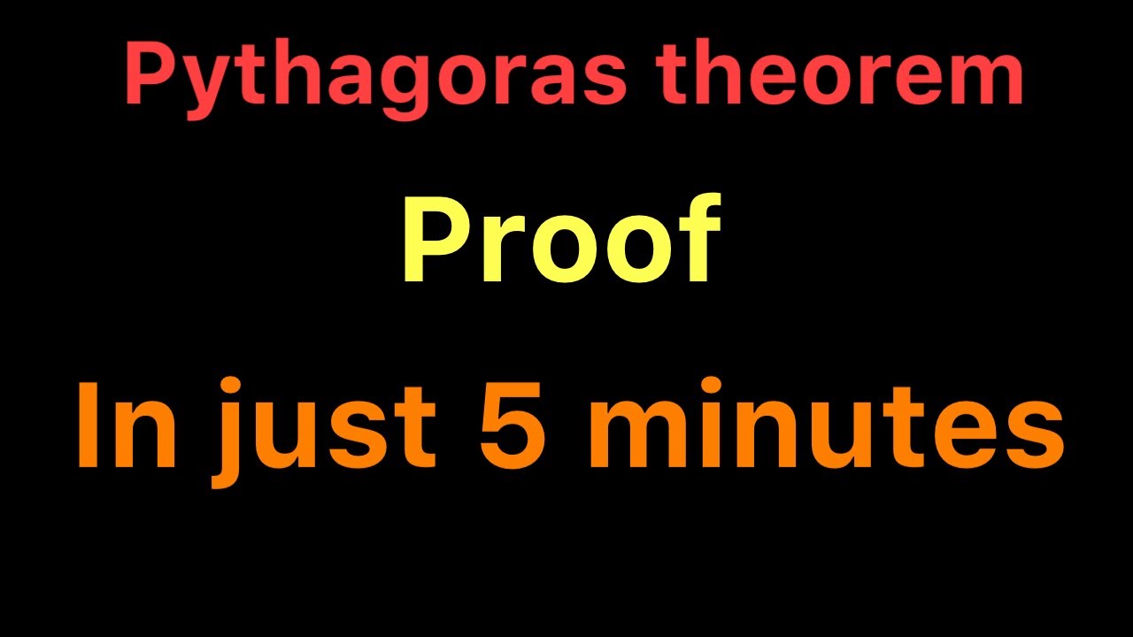 Pythagoras theorem proof . In just 5 minutes - YouTube